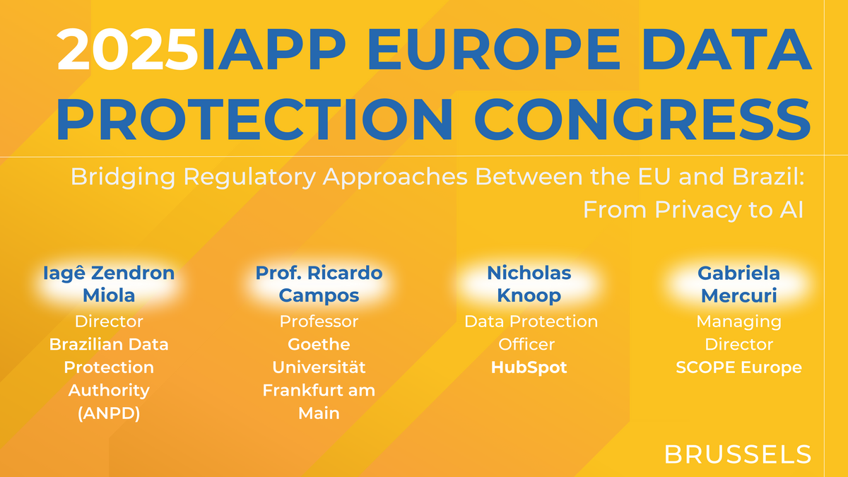Coming up: SCOPE Europe at IAPP Europe Data Protection Congress 2025 in Brussels: SCOPE Europe srl
