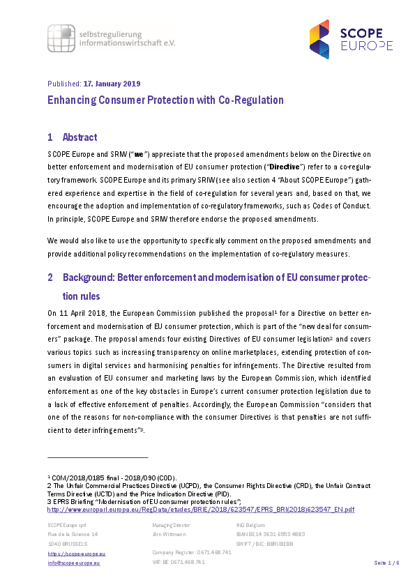 Policy Brief: Enhancing Consumer Protection with Co-Regulation: SCOPE ...